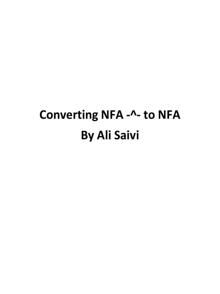 Converting NFA Null To NFA | PDF