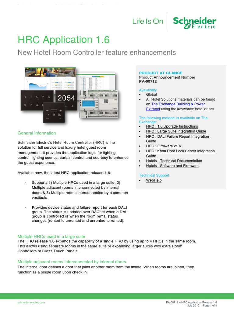 HRC Application 1.6 - Hotel Room Solution - PA-00712 | PDF ...