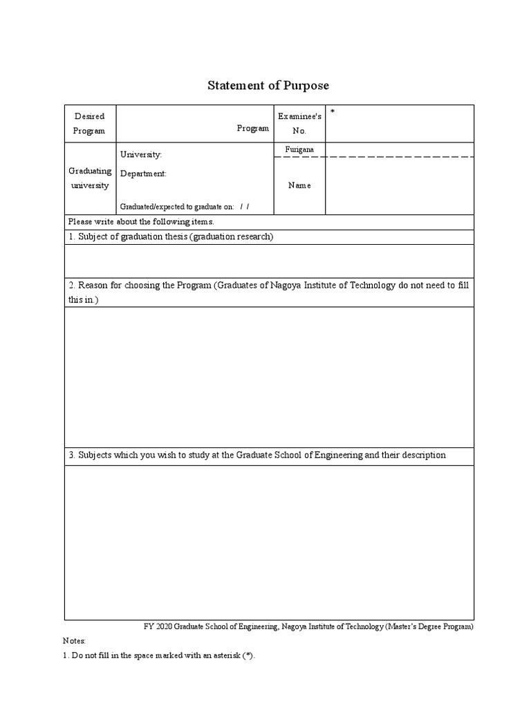 Admissions Guide Master English Statement of Purpose | PDF