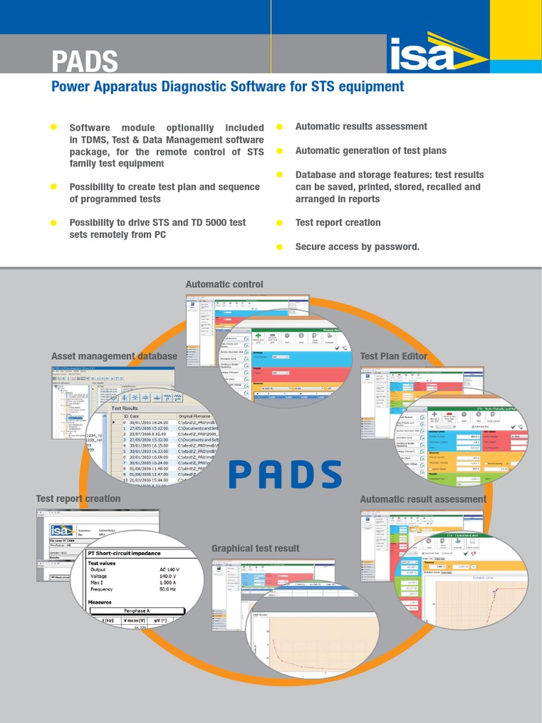 Power Apparatus Diagnostic Software For STS Equipment: P A D S STS TD ...