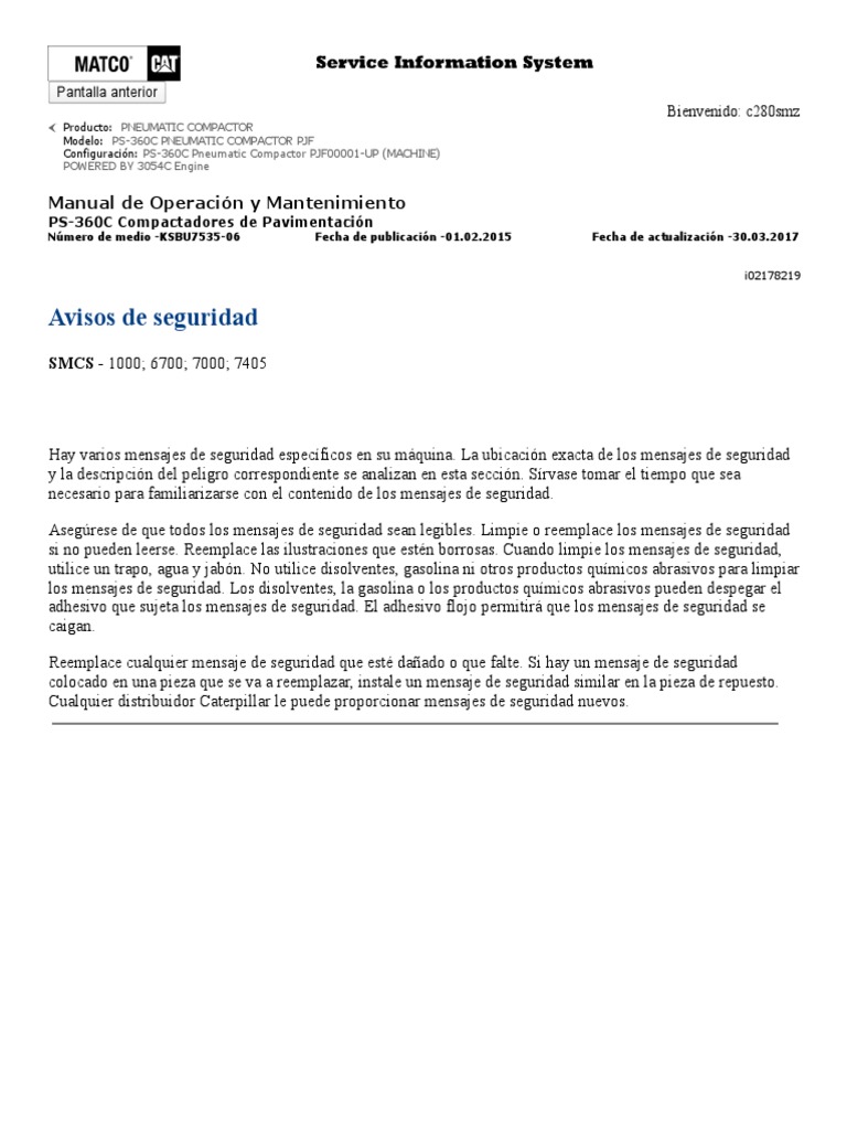 PS-360C Pneumatic Compactor PJF00001-UP PDF | PDF | Amianto | Neumático