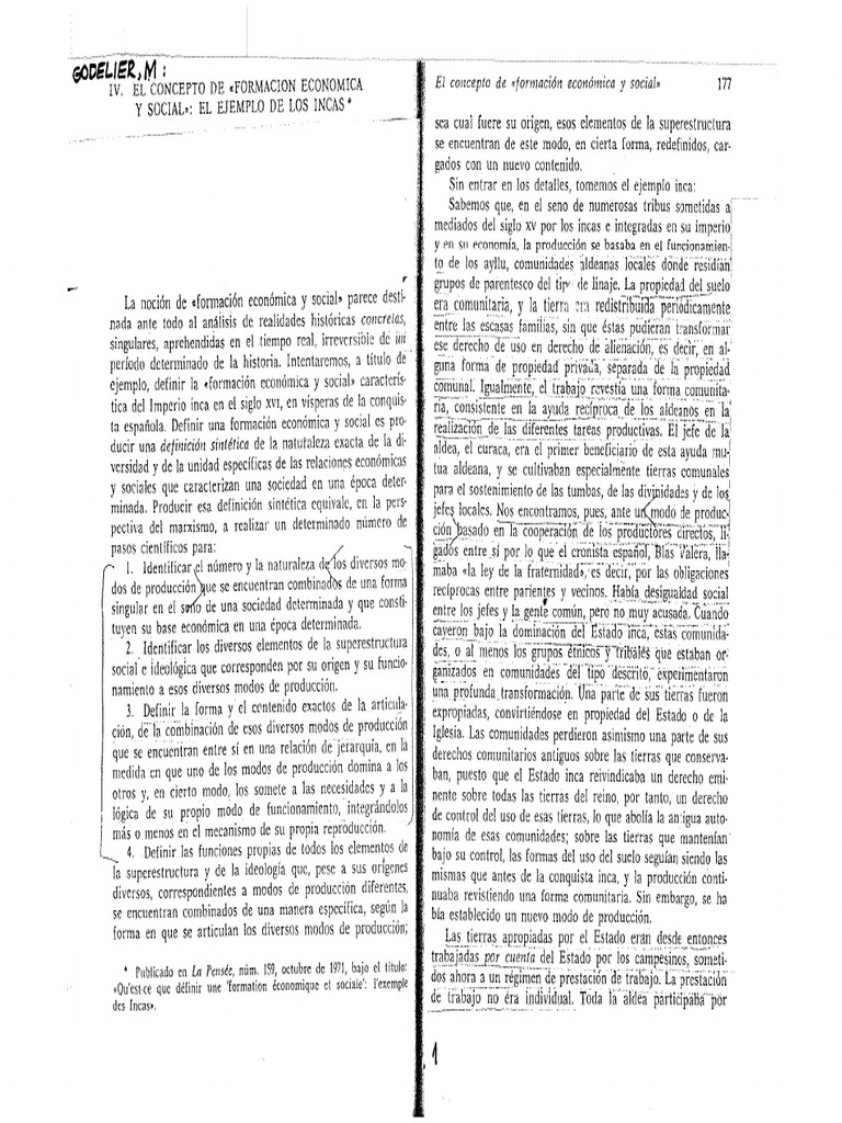 Godelier - El Concepto de Formacion Economica y Social PDF | PDF