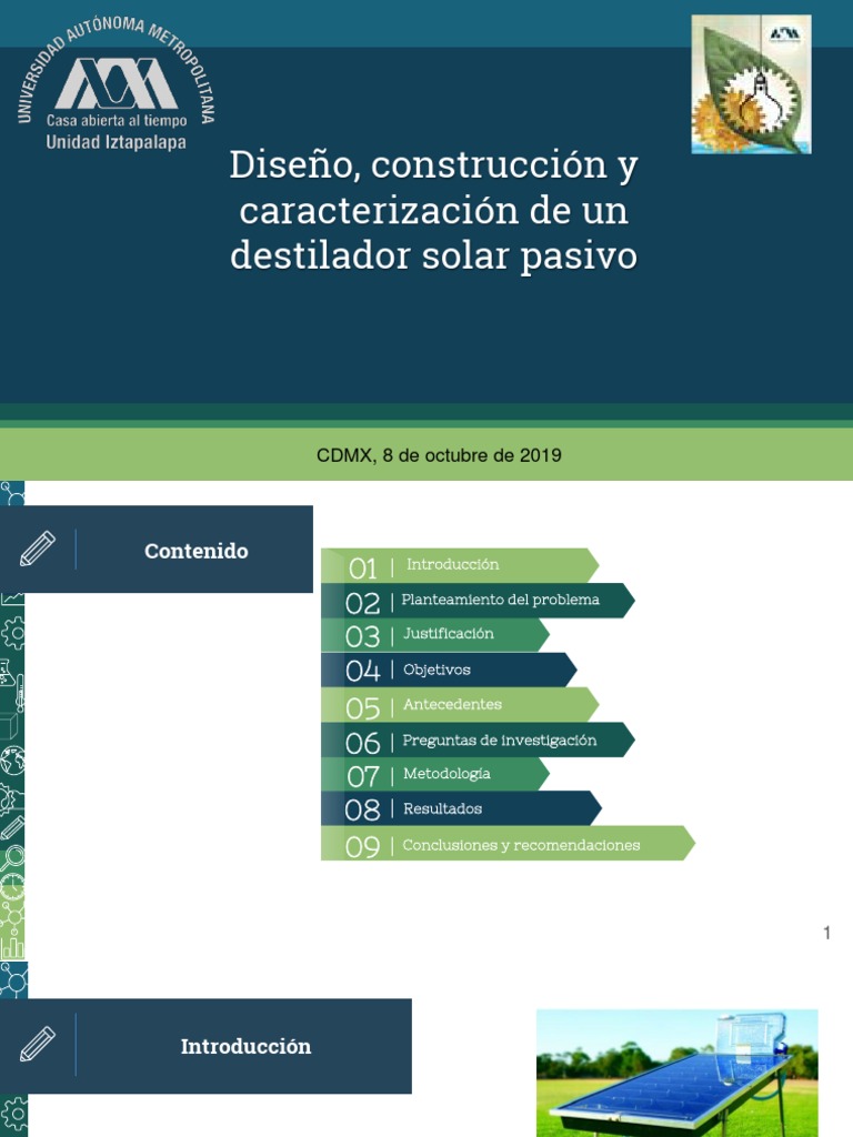 Destilador Solar Pasivo: Diseño y Eficiencia | PDF | Destilación | Agua