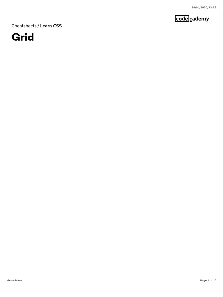 Grid Grid: Cheatsheets / Learn CSS | PDF | Cascading Style Sheets ...