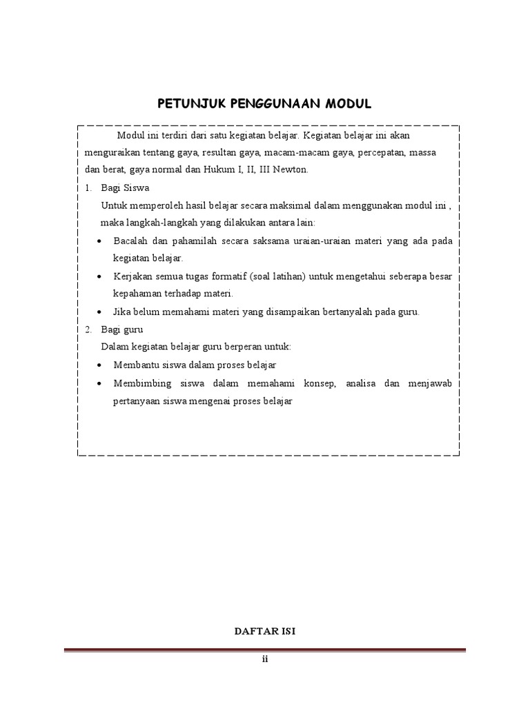 Petunjuk Penggunaan Modul Pdf