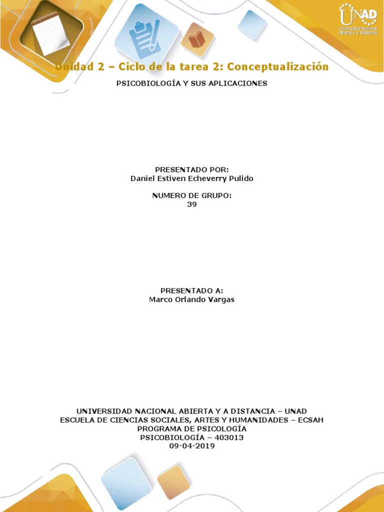 Unidad 2 - Ciclo de La Tarea 2-Daniel Echeverry | PDF | Estrés (biología) | Depresión (estado de ...