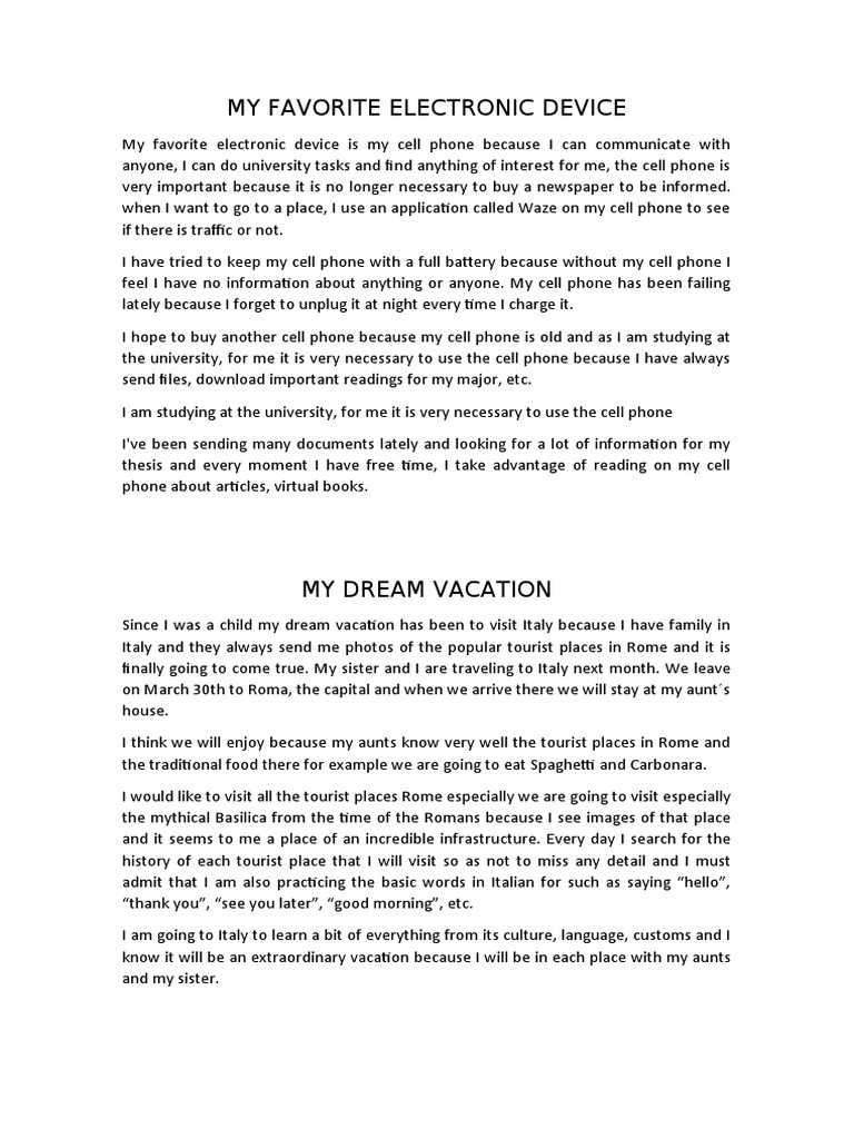 My Favorite Electronic Device | PDF | Communication | Business