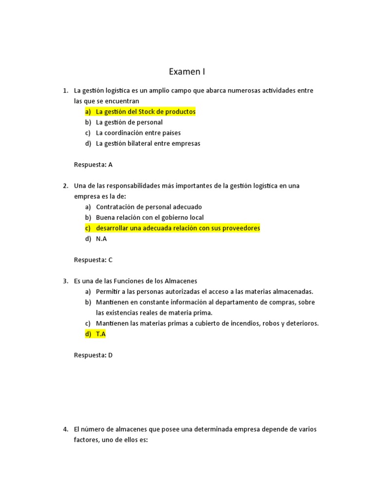 Prueba Modulo 1 - Logistica Exam | PDF | Logística | Economias