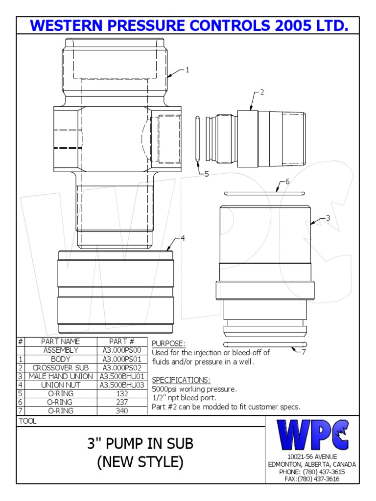 Pump-In Sub Especificaciones | PDF