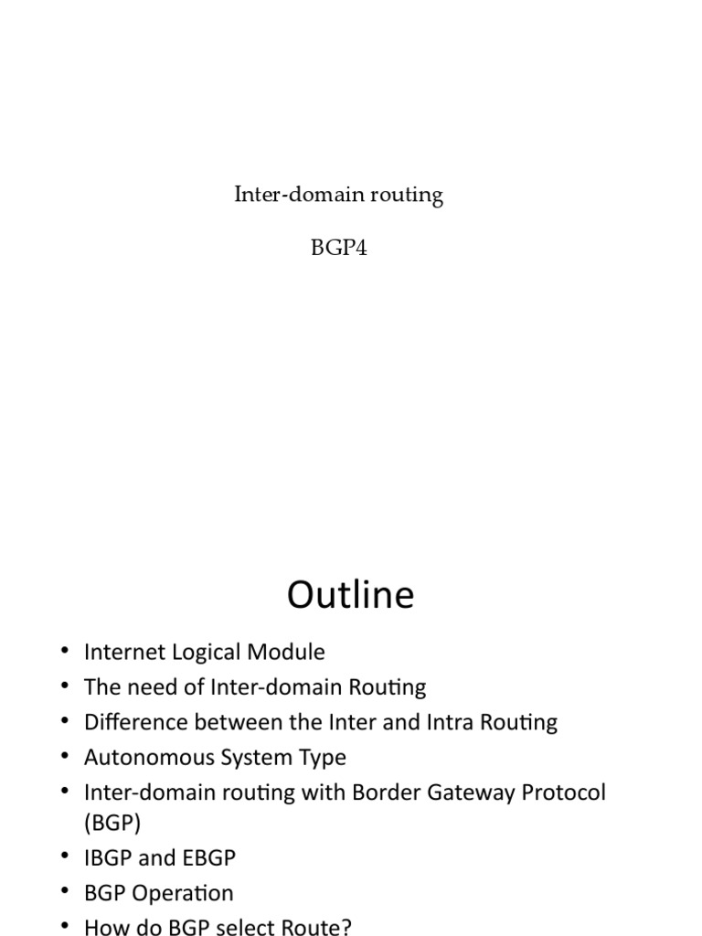 Inter-Domain Routing Bgp4 | PDF | Routing | Router (Computing)