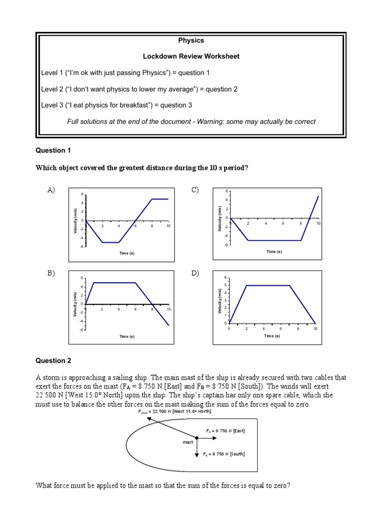 Mechanics - Basic Kinematics Review6 | PDF | Force | Trigonometric Functions
