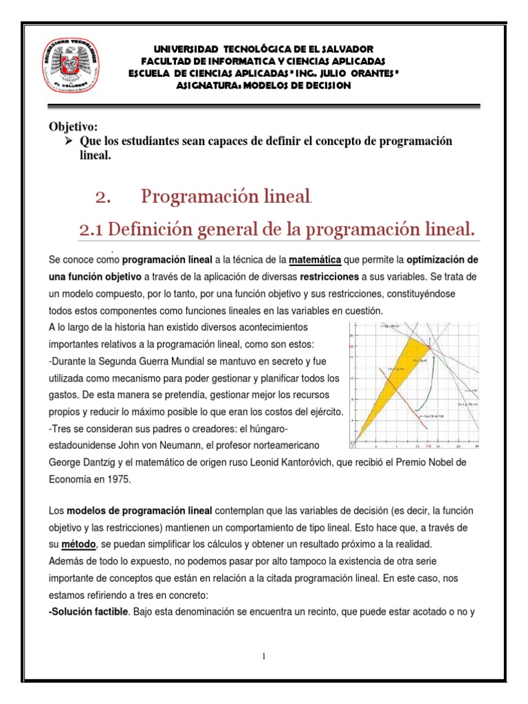 2.1 Definicion - General - de - La - Programacion - Lineal | PDF ...