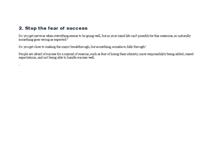 Stop The Fear of Success | PDF