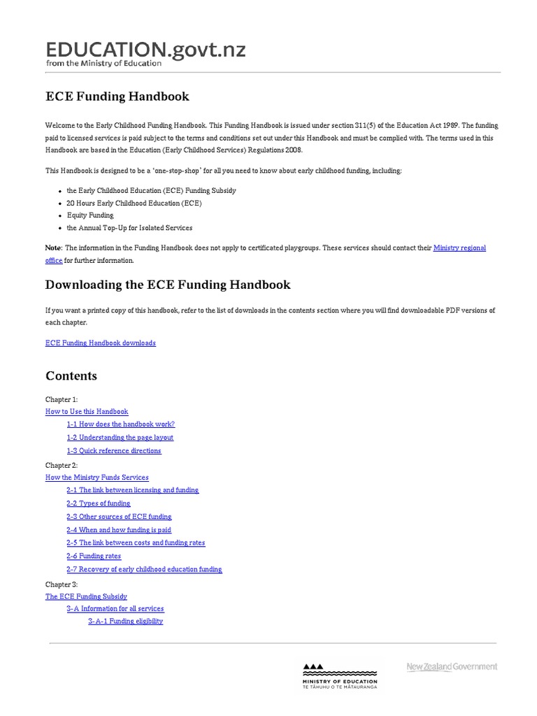 Ece Funding Handbook 4546 | PDF | Early Childhood Education | Teachers