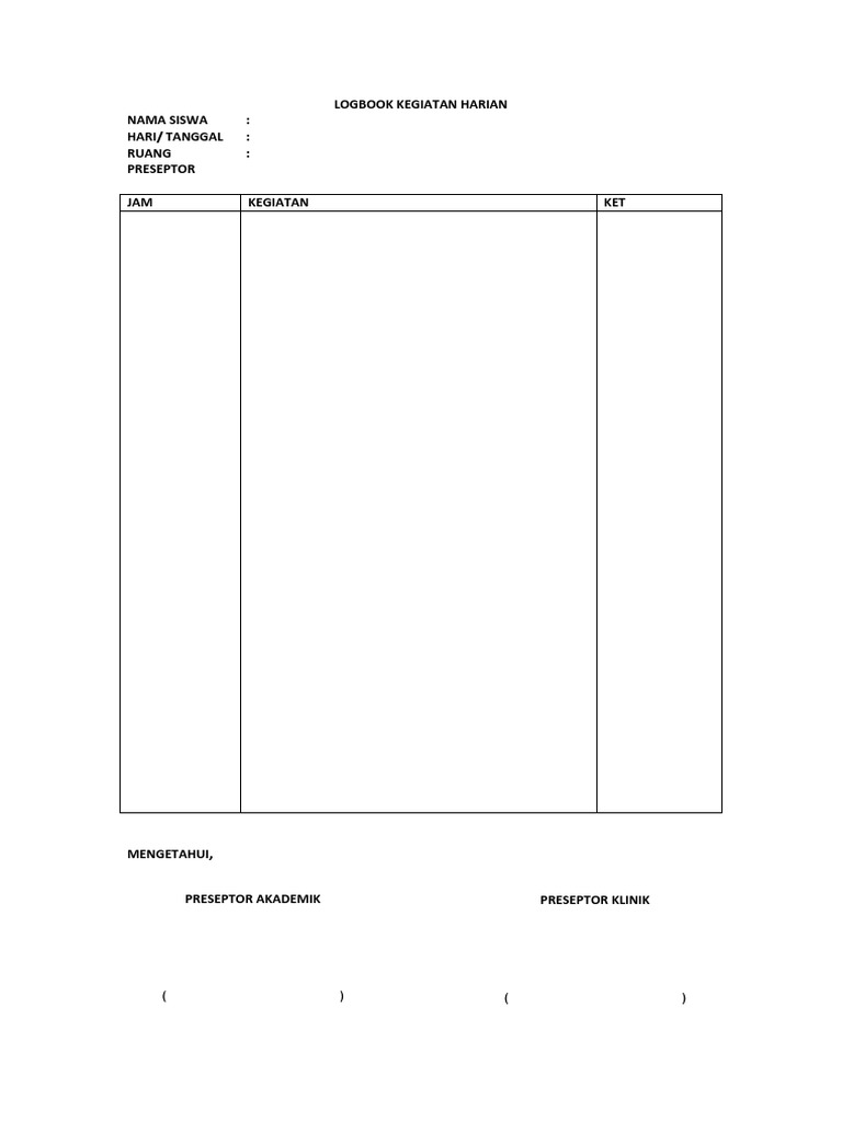 Logbook Kegiatan Harian | PDF