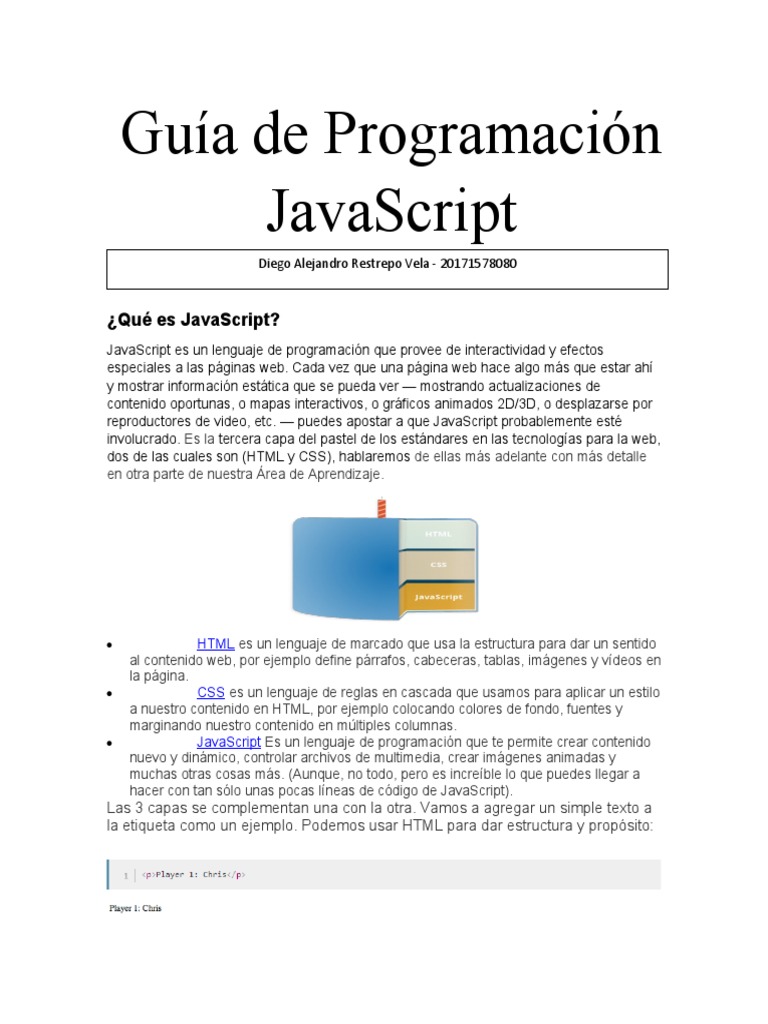 Guia de Programación JavaScritp | PDF | Script Java | HTML Guia de Programación JavaScritp | PDF | Script Java | HTML