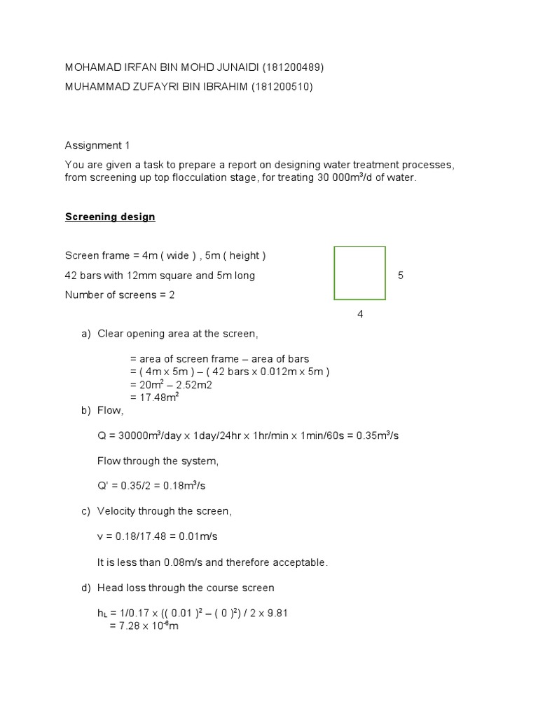 Assignmnet Water | PDF | Chemical Engineering | Liquids