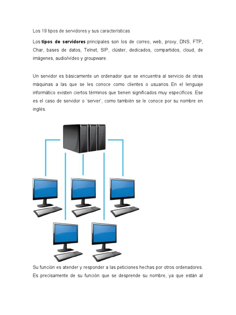 Tipos y características de servidores | PDF | Servidor (Computación ...