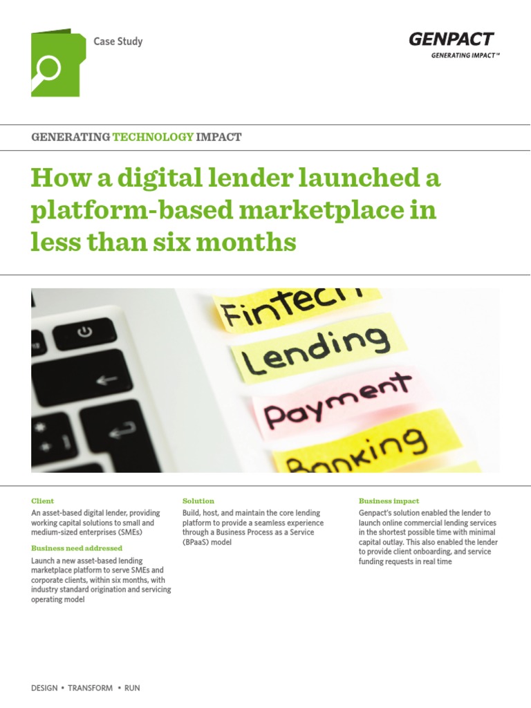 How A Digital Lender Launched A Platform Based Marketplace in Less Than ...