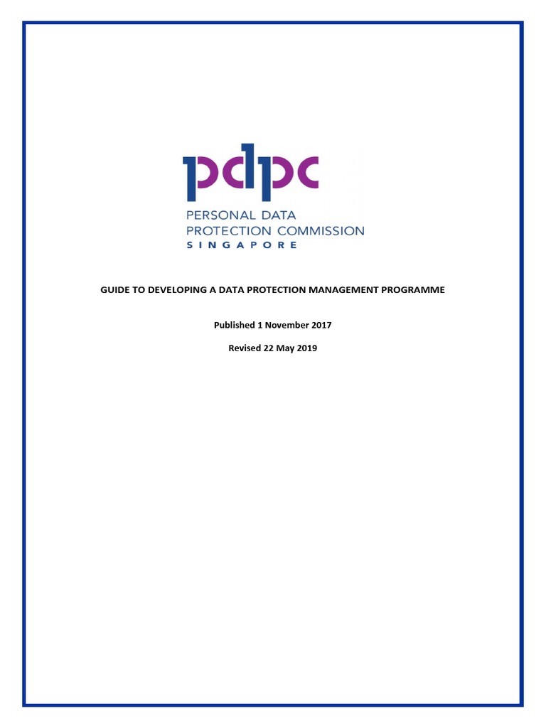 Guide To Developing A Data Protection Management Programme 22 May 2019 ...
