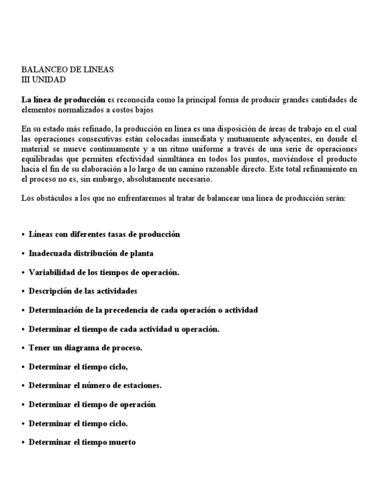 1.-Balanceo Completo | PDF | Division de trabajo | Ritmo