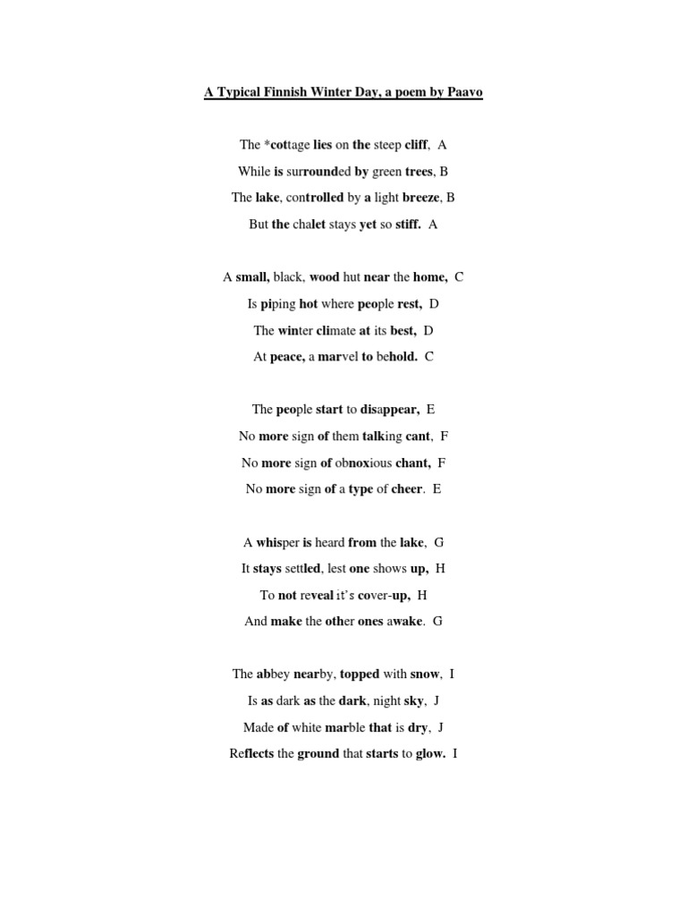 Iambic Poem by Paavo | PDF