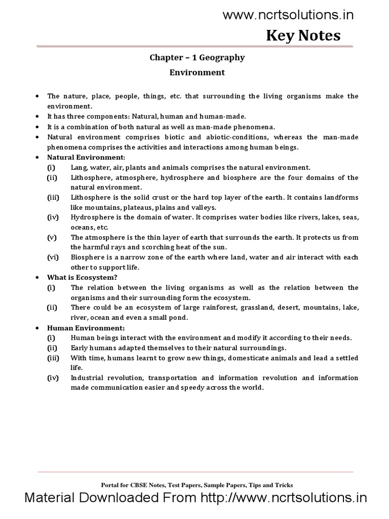 Chapter - 1 Geography Environment | PDF