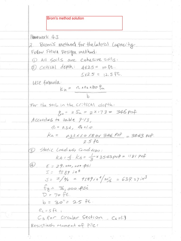 Brom's Method Solution | PDF | Deep Foundation | Applied And ...