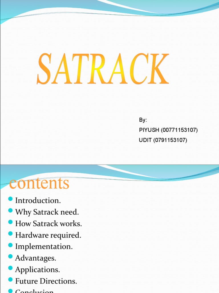 Satrack: Satellite Tracking System Overview | PDF | Global Positioning ...