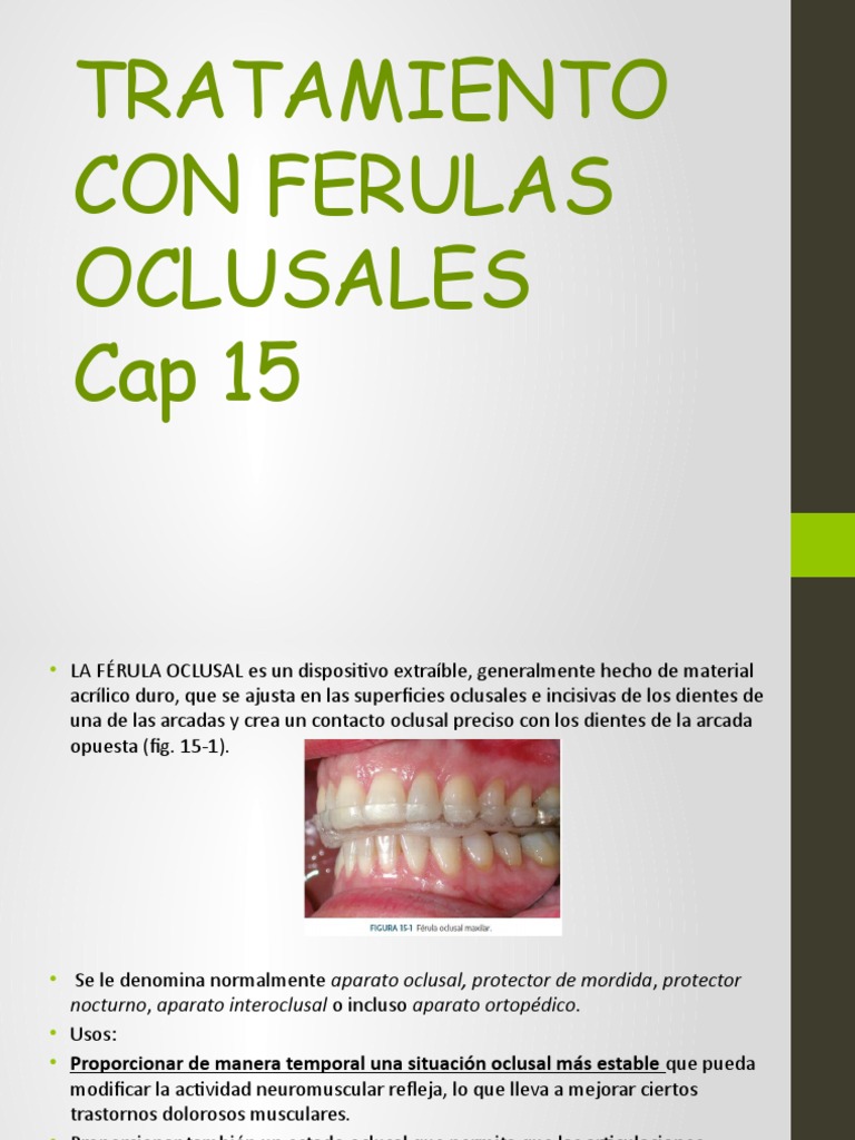 Férulas Oclusales y Bruxismo: Tipos y Usos | PDF | Medicina | Medicina ...