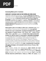 Validation of The Metacomprehension Scale | PDF | Reading Comprehension | Metacognition