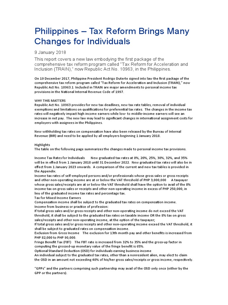 Train Law Additional Readings | PDF | Gross Income | Taxes