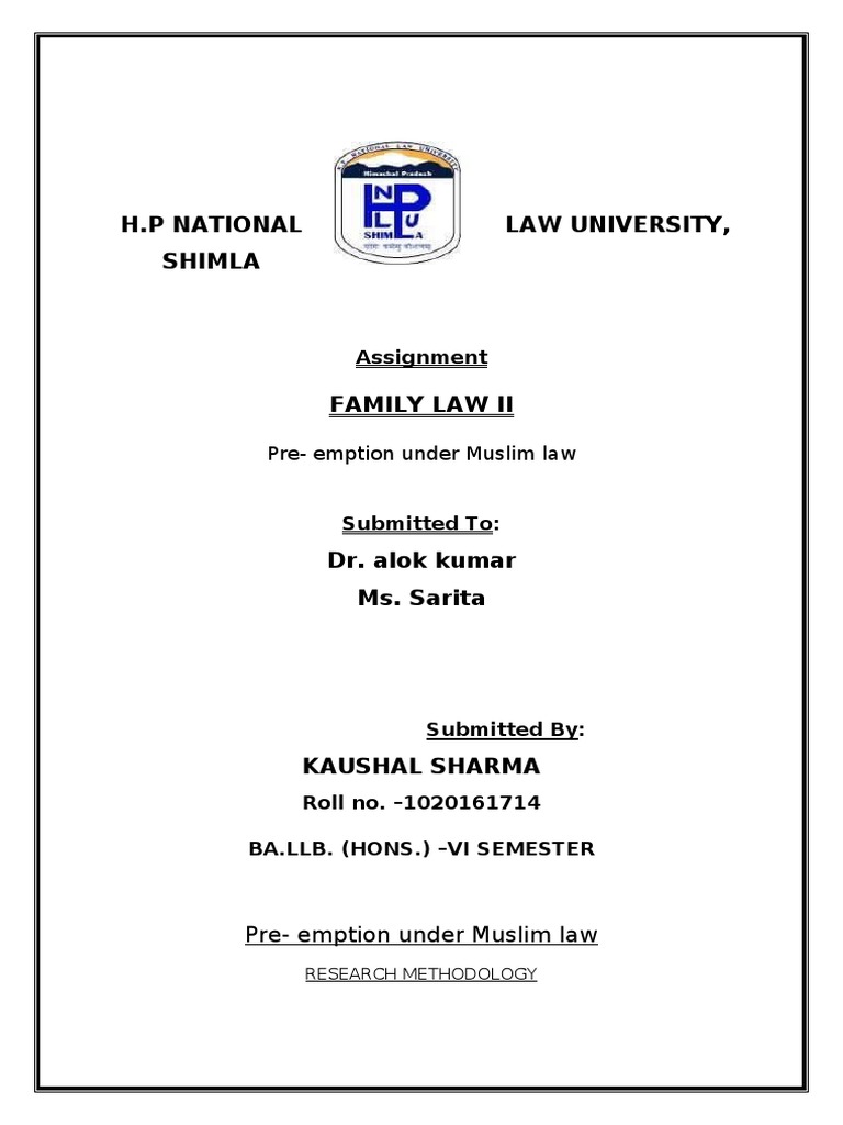 Pre-emption Rights in Muslim Law | PDF | Property | Real Property