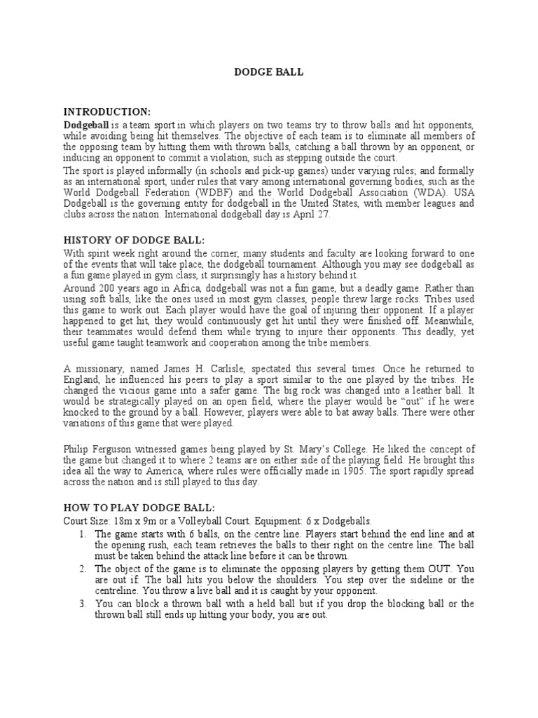 The History and Rules of Dodgeball: From Deadly African Tribal Game to ...