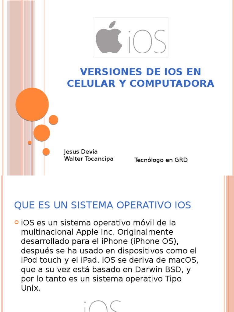 Versiones de IOS en Celular y Computadora | PDF | Mac OS | Ios