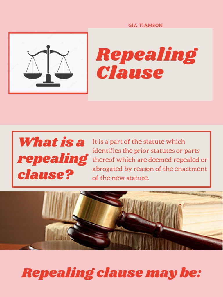What is a Repealing Clause | PDF | Repeal | Virtue