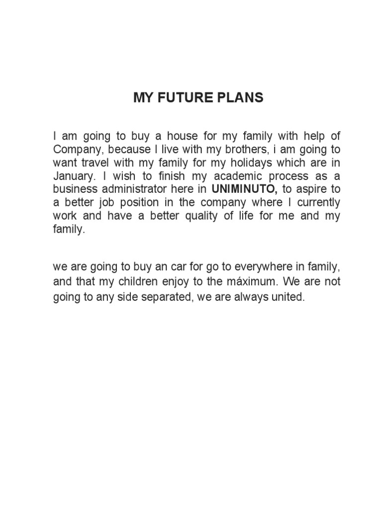 My Future Plans | PDF