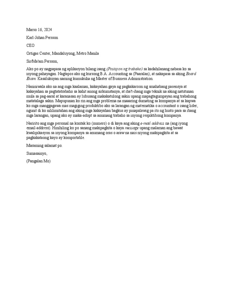 Liham Aplikasyon | PDF