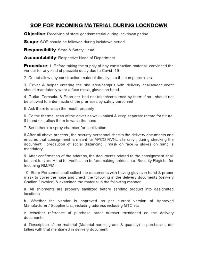 Store Sop | PDF | Packaging And Labeling | Receipt