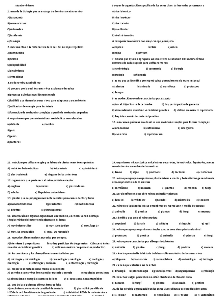Mundo Viviente | PDF | Ósmosis | Plantas