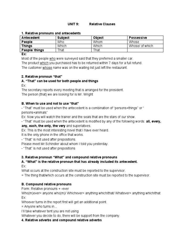 Ms Hoa TOEIC - Demo - Relative Clauses | PDF | Pronoun | Syntactic ...