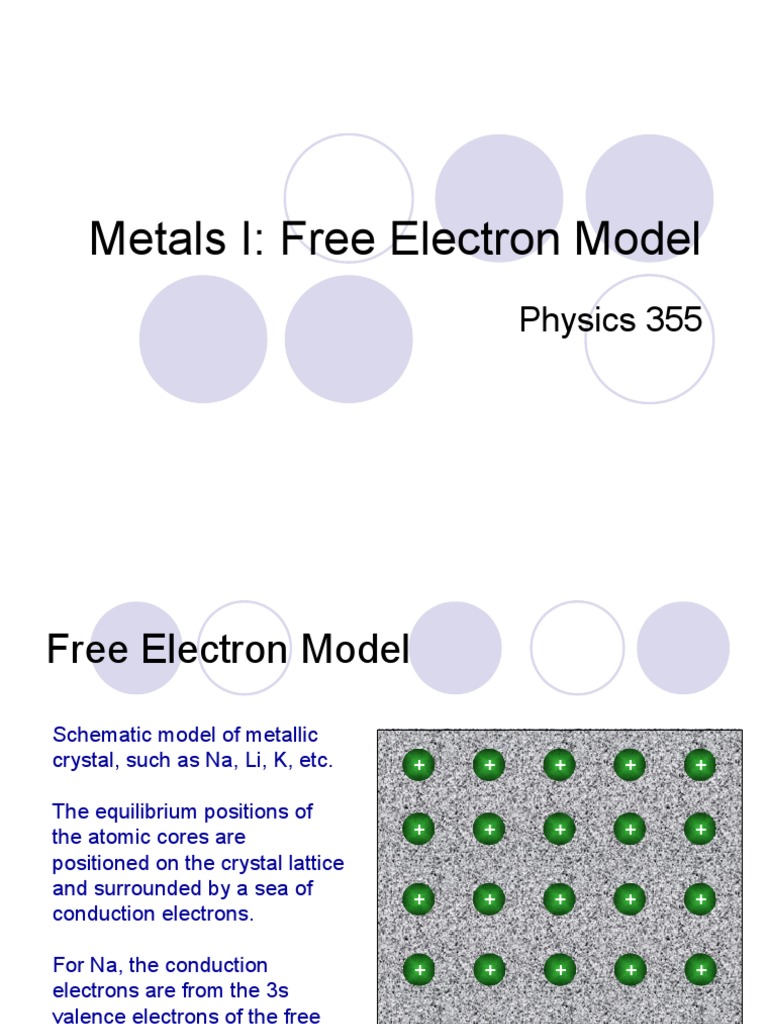 Free Electron Model in Metals | PDF | Electrical Resistivity And ...