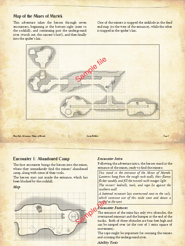 Sample File: Map of The Mines of Martek | PDF | Leisure | Sports