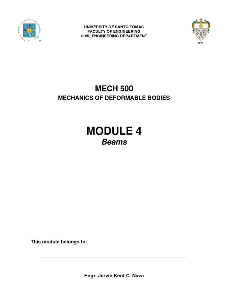Module 4 - Beams | PDF | Beam (Structure) | Bending