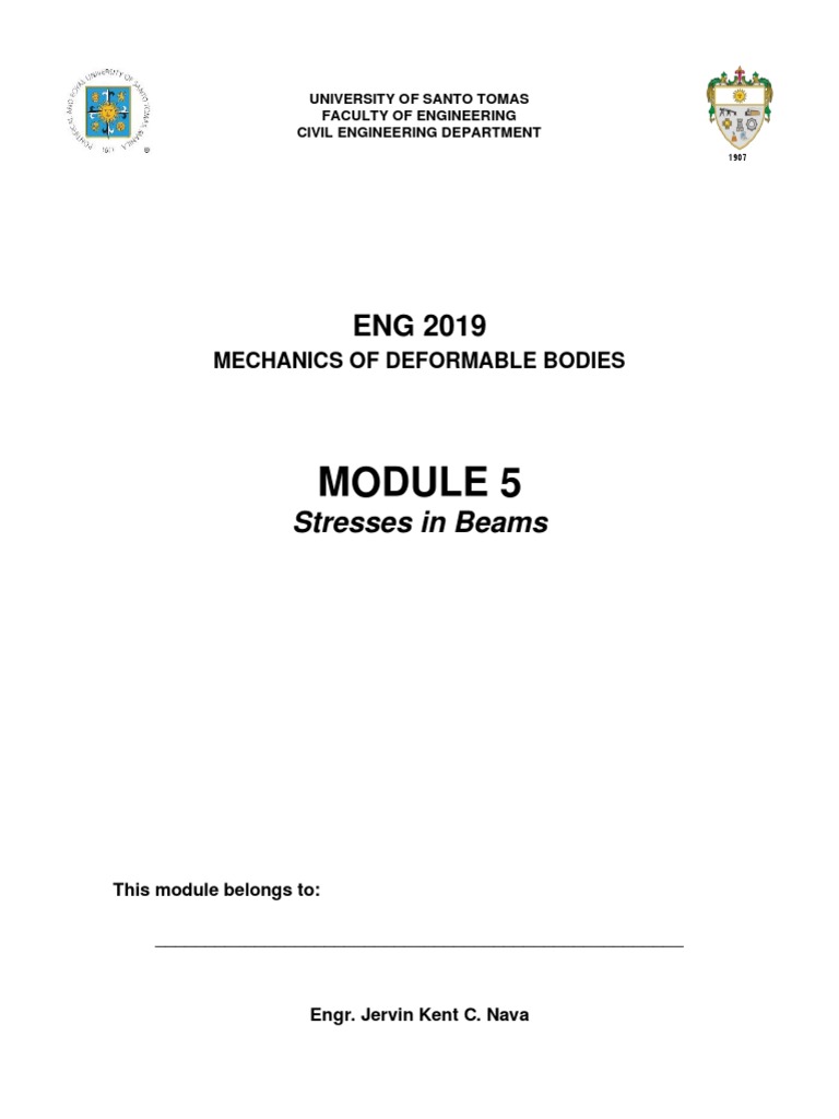 Module 5 - Stresses in Beams | PDF | Bending | Beam (Structure)