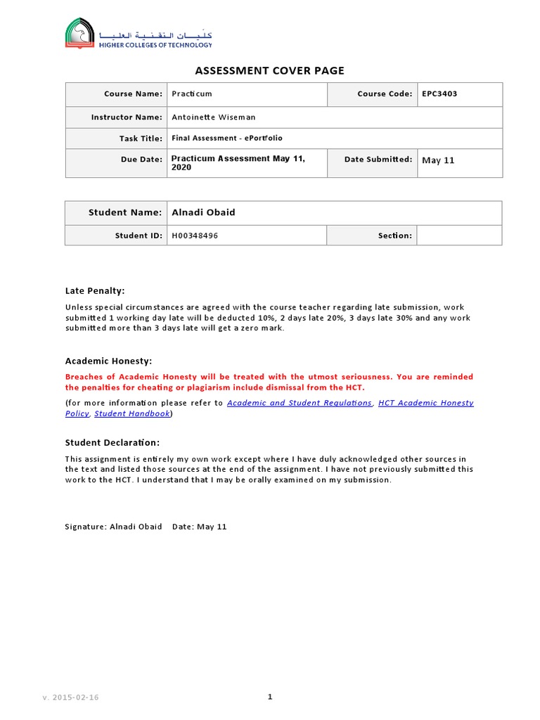 Assessment Cover Page | PDF