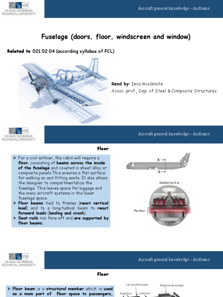 Fuselage (Doors, Floor, Windscreen and Window) : Related To 021 02 04 ...