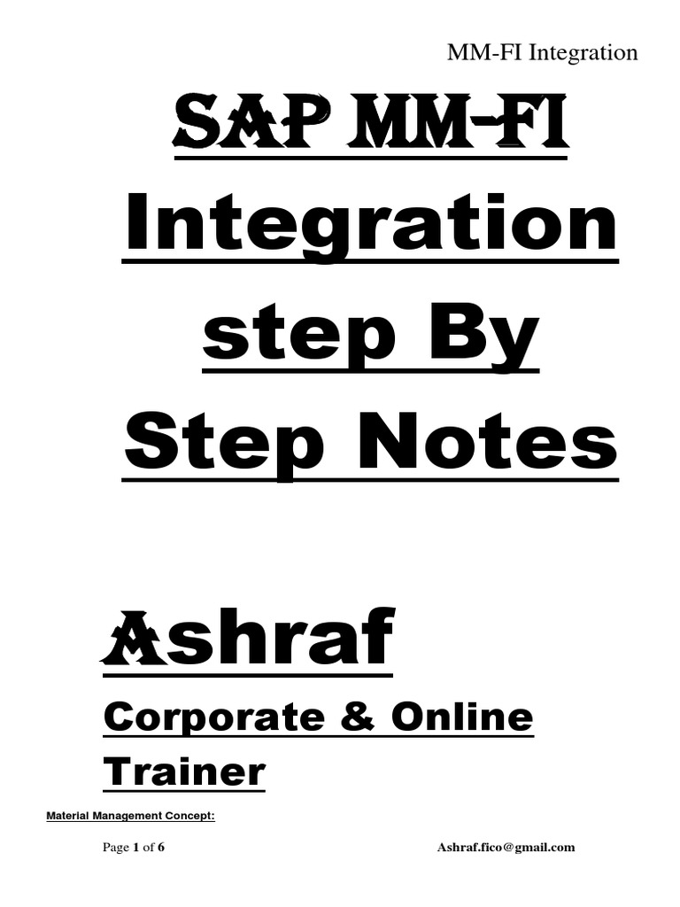 Integration Step by Step Notes: Sap Mm-Fi | PDF | Inventory | Valuation ...