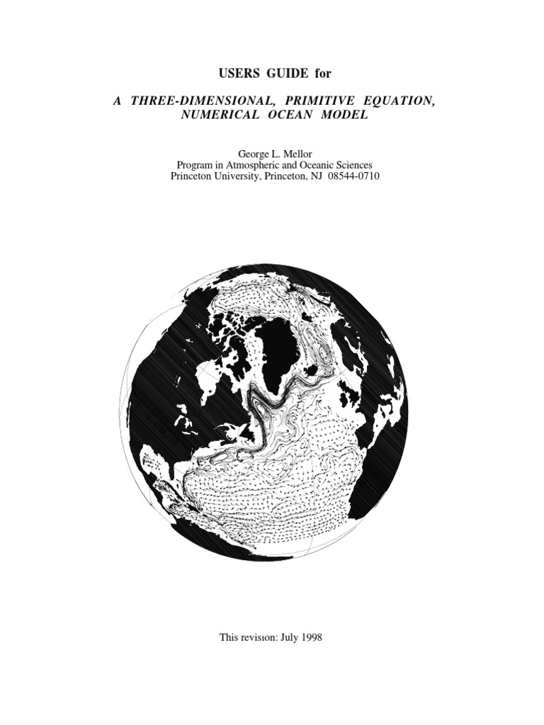 A Three-Dimensional, Primitive Equation, Numerical Ocean Model | PDF ...