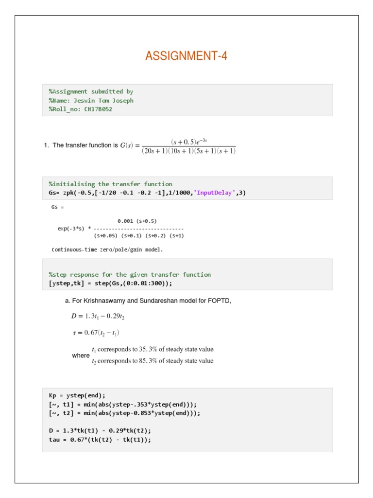 Assignment-4: %assignment Submitted by %name: Jeswin Tom Joseph %roll - No: CH17B052 | Download ...